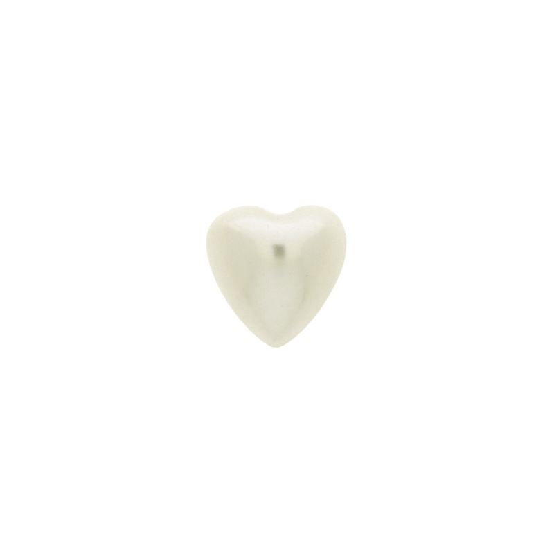 Perla corazón base plana 17x17mm | peguimar