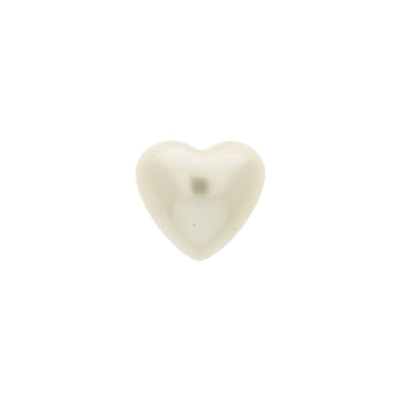 Perla corazón base plana 20x20mm | peguimar